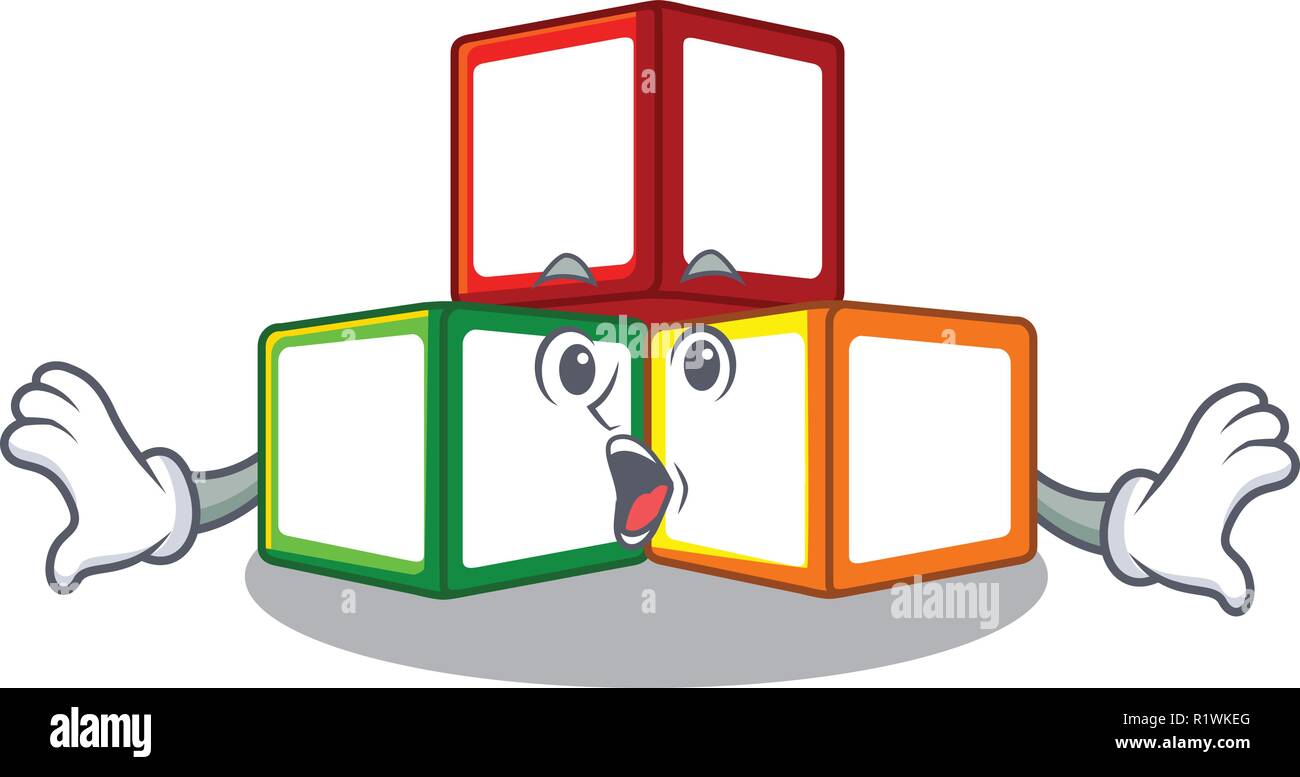 Surprised wooden toy with character Wooden blocks Stock Vector Image ...