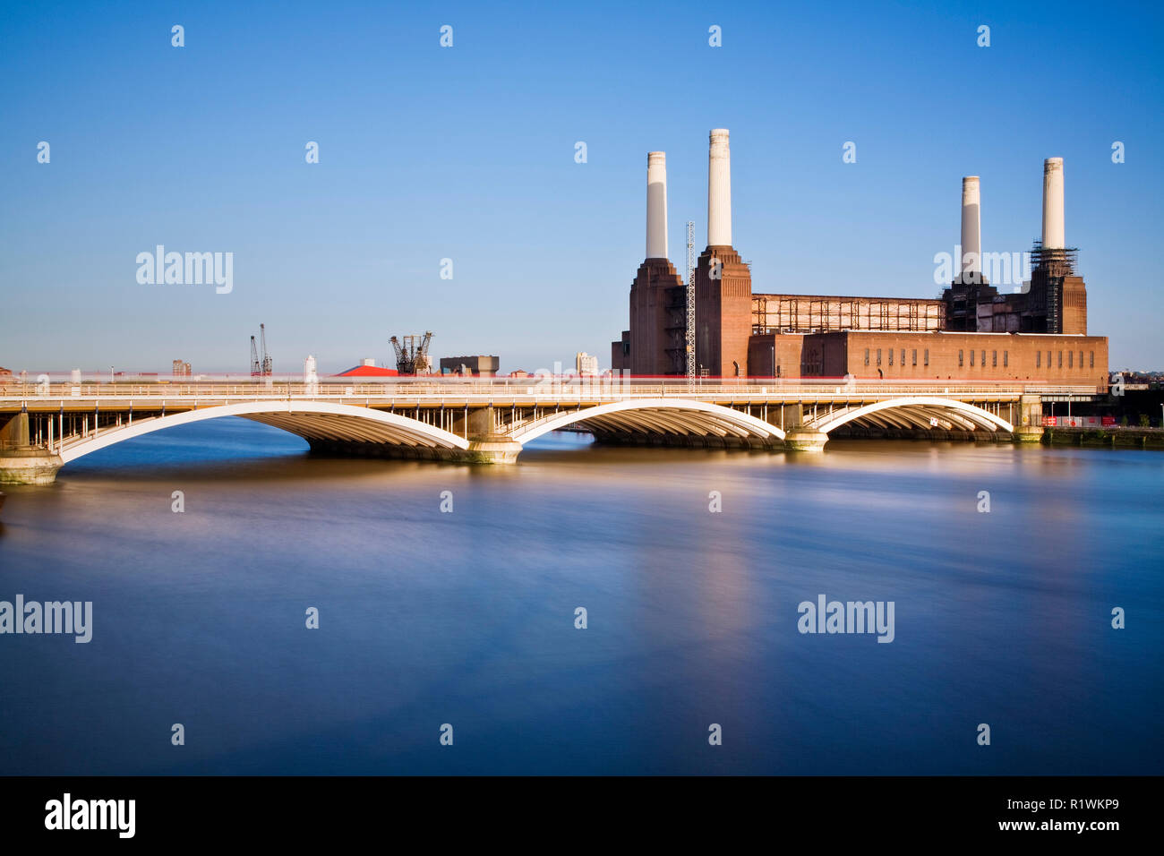 Battersea Power Station across the River Thames, London, England Stock ...