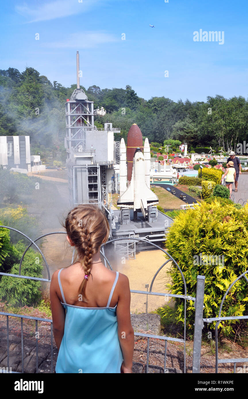 Editorial - LEGO miniland in Legoland Windsor theme park. Girl is ...