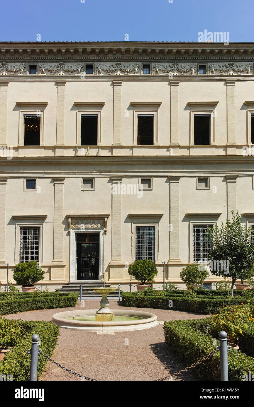 ROME, ITALY - JUNE 23, 2017: Building of Villa Farnesina in Trastavete ...