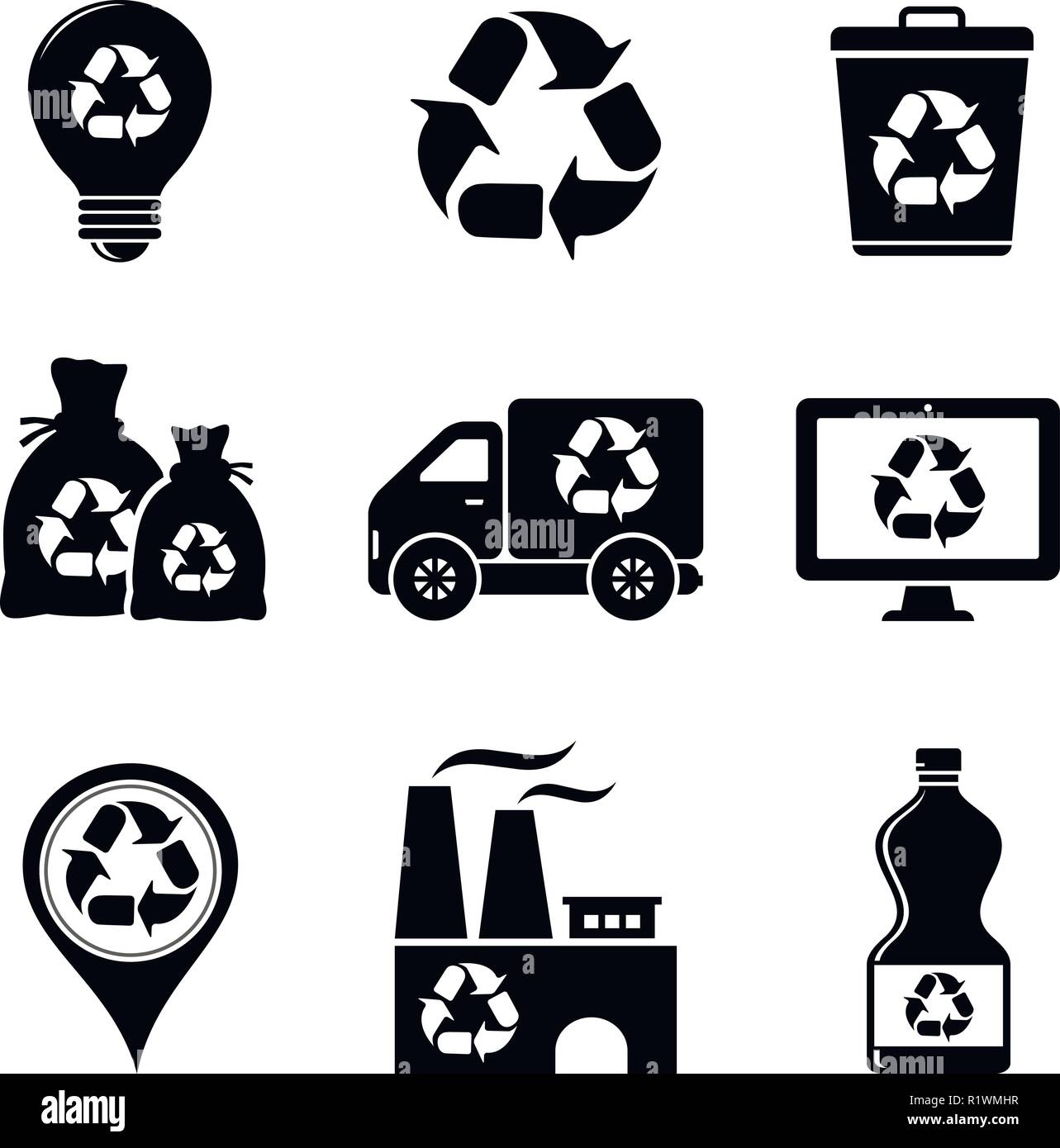 Garbage recycling icons Stock Vector Image & Art - Alamy