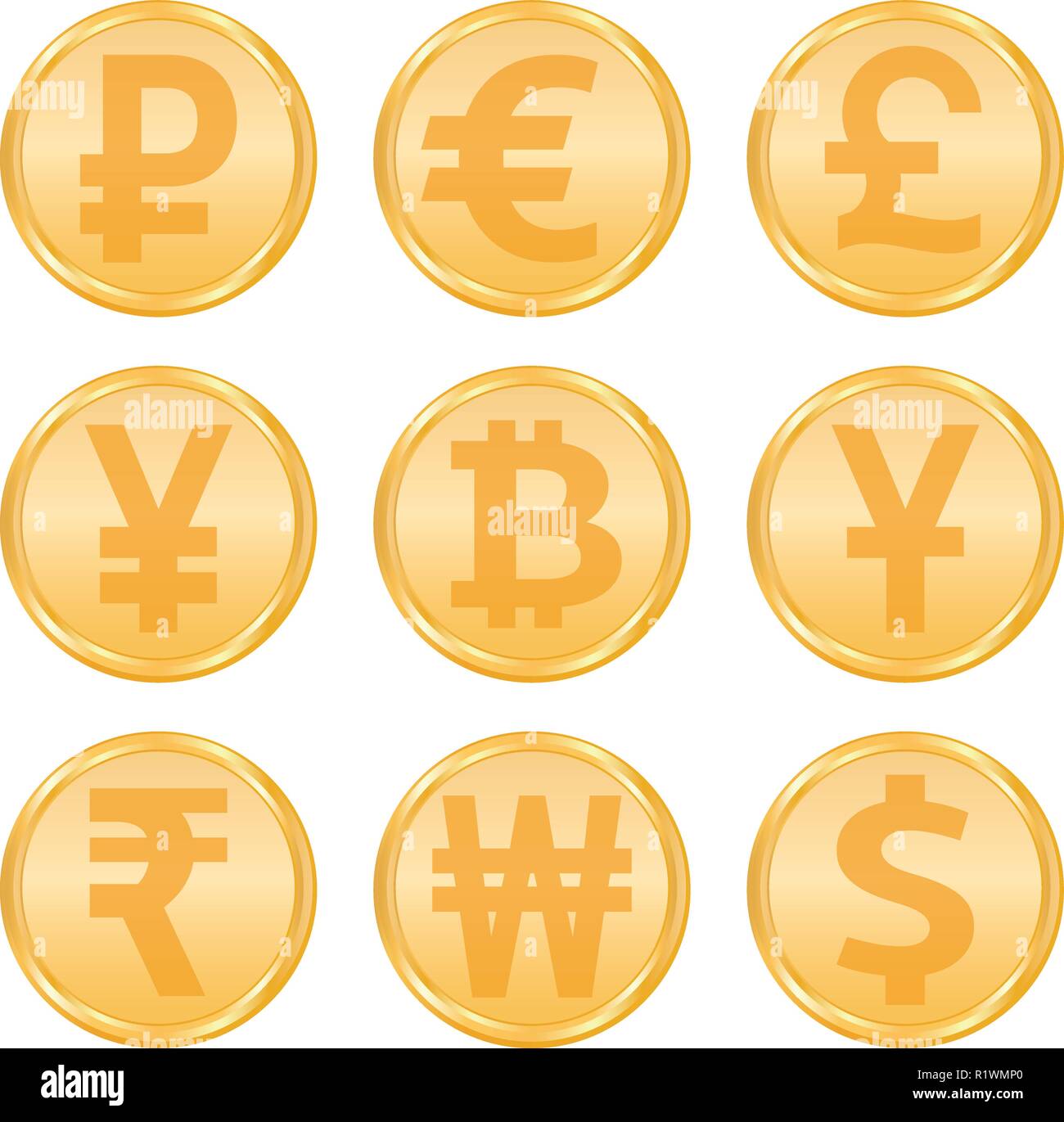 International currency icon set hi-res stock photography and images - Alamy