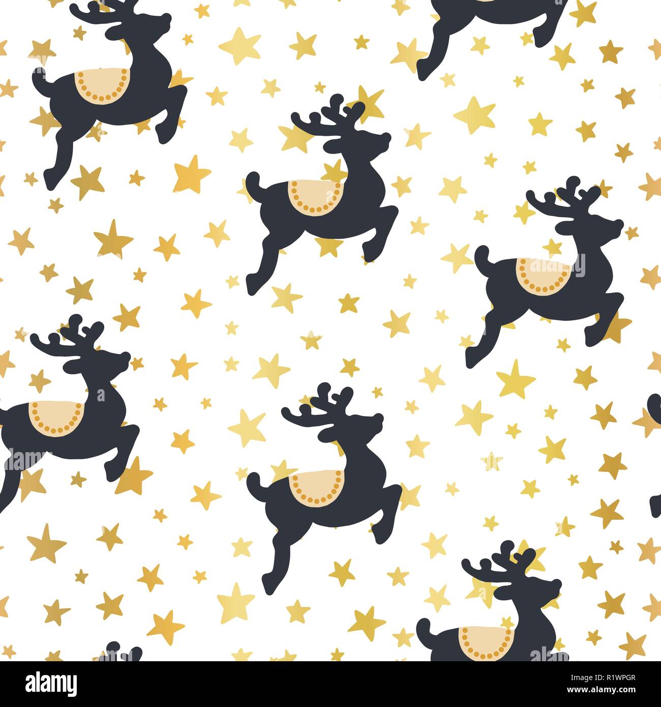 Reindeer pattern wallpaper hi-res stock photography and images - Alamy
