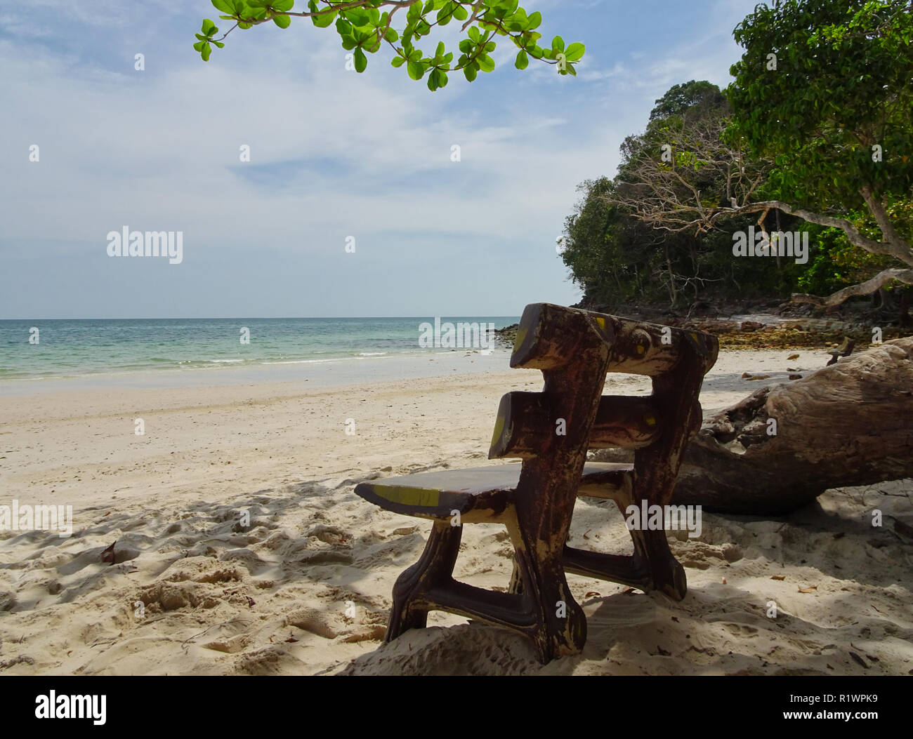 Bench Seat Wooden View Beach Sea High Resolution Stock Photography and ...