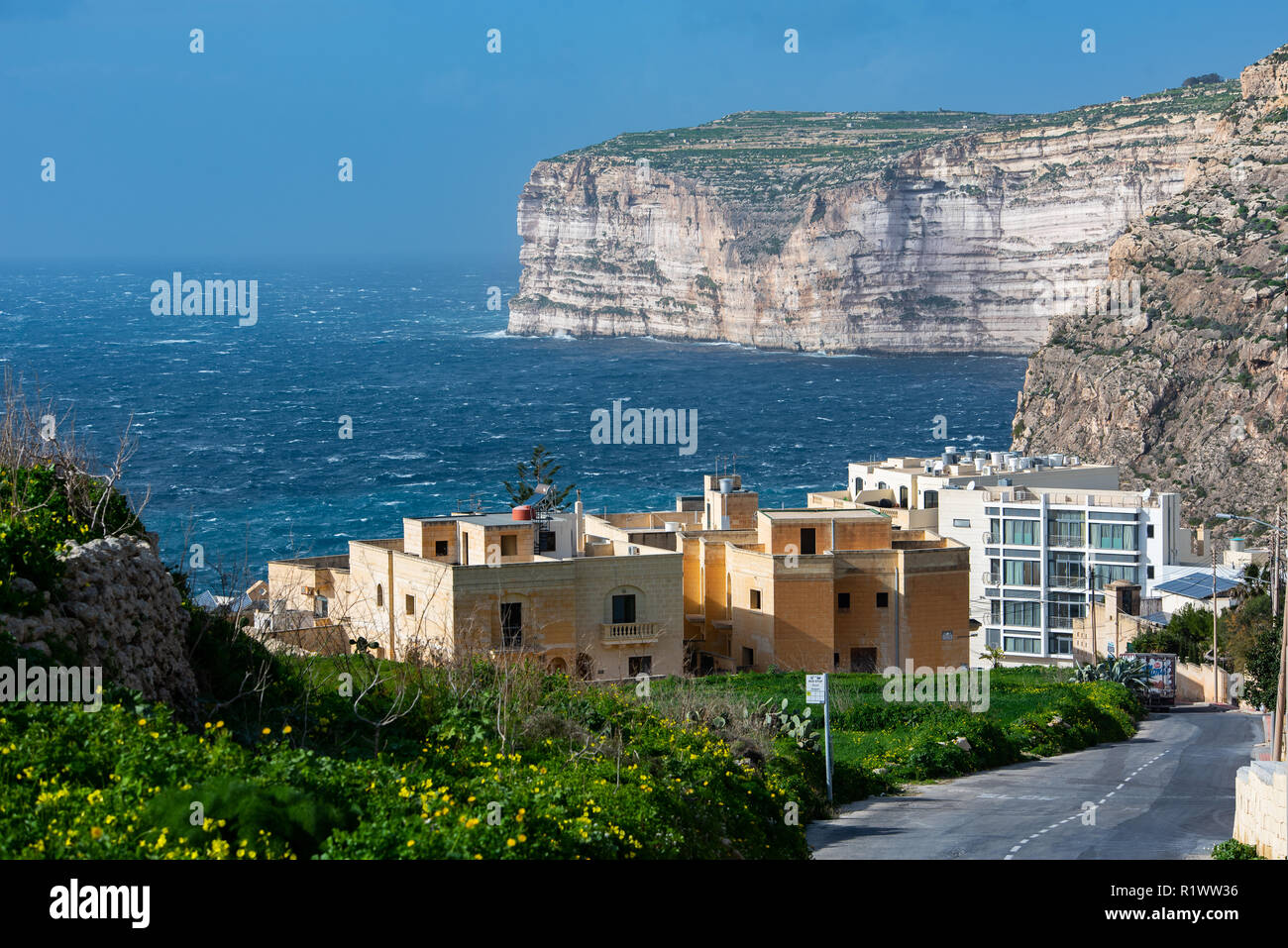 Seaside village in Gozo, Malta Stock Photo - Alamy