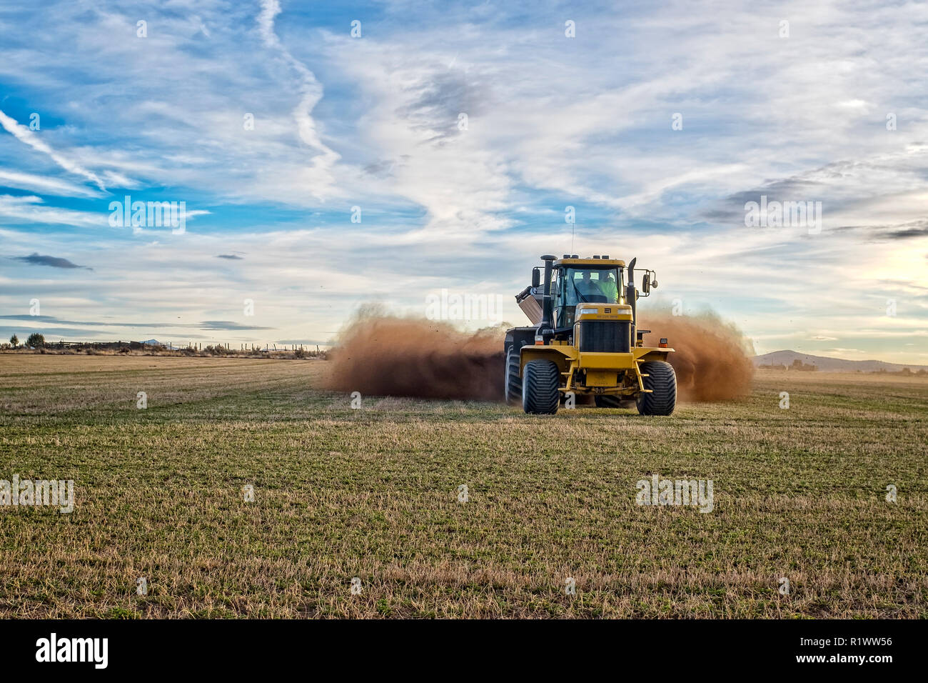 Truck Spreading Manure Stock Photo - Alamy