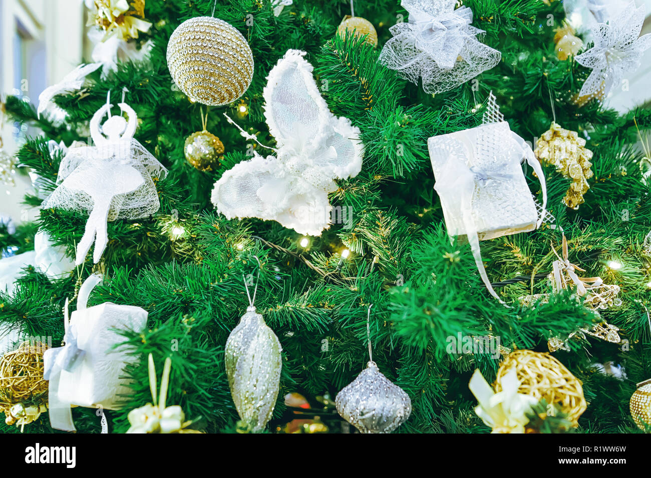 Angels, butterflies and other accessories as a part of decorations on ...