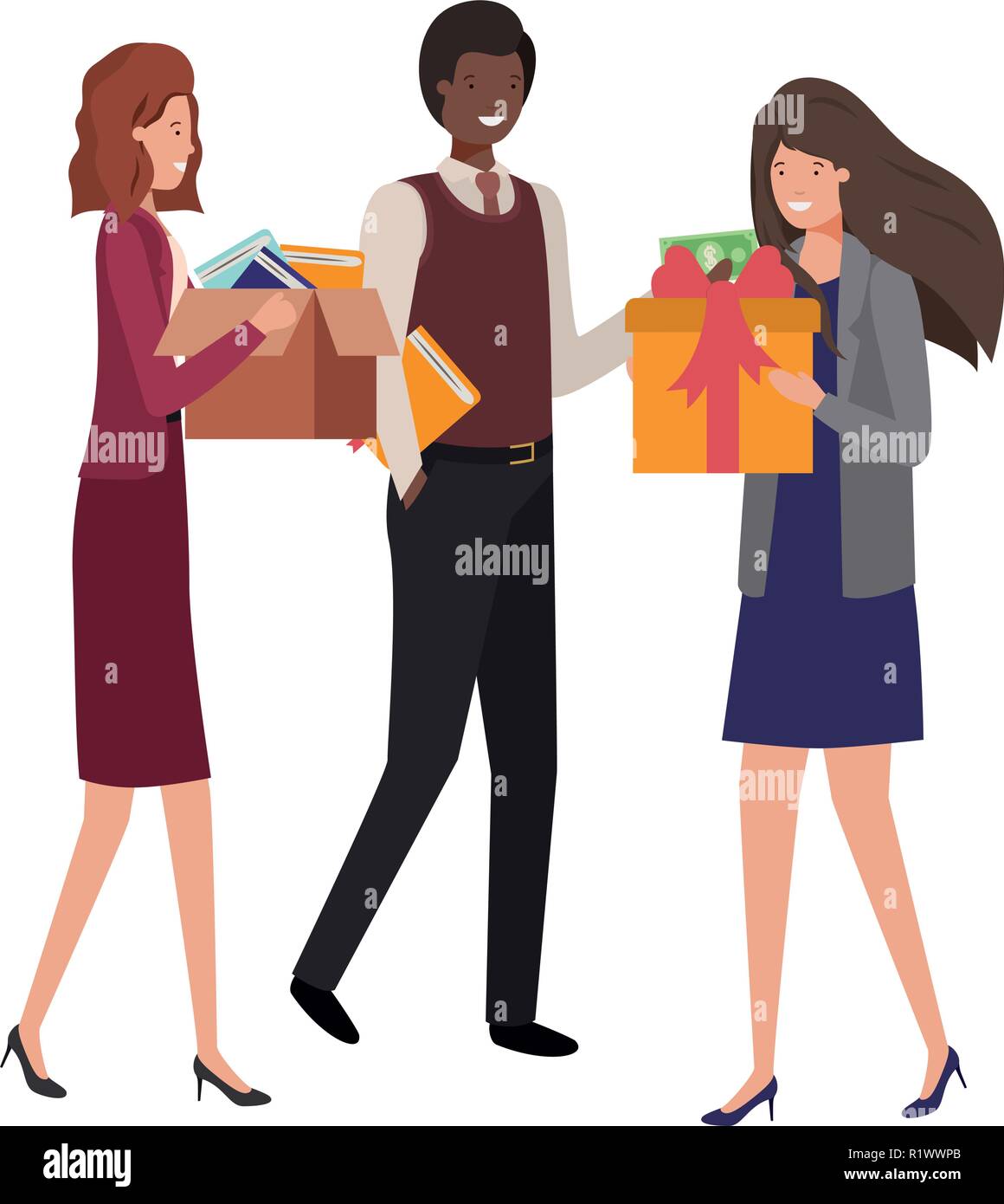Gift notebook character cartoon Stock Vector Images - Alamy