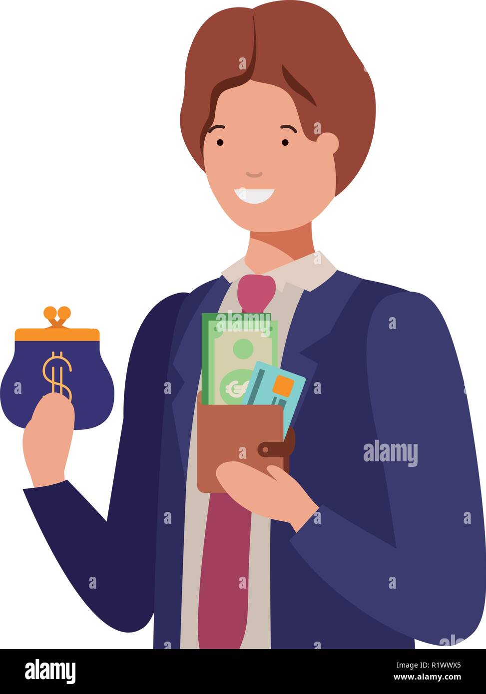 Male purse Stock Vector Images - Alamy