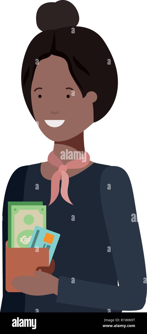 woman with wallet and credit card avatar character Stock Vector Image ...