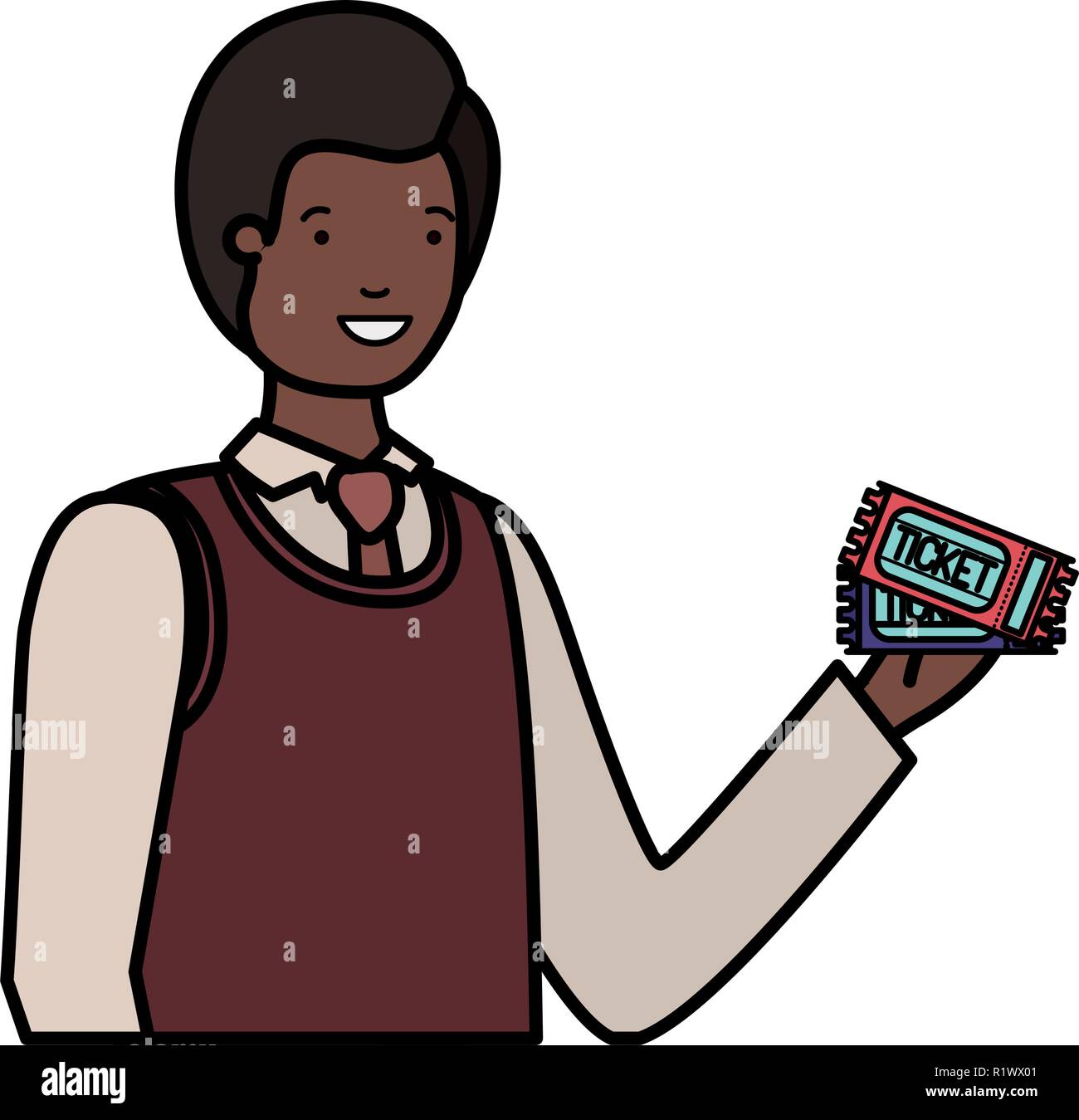 Cartoon man icon ticket Stock Vector Images - Alamy