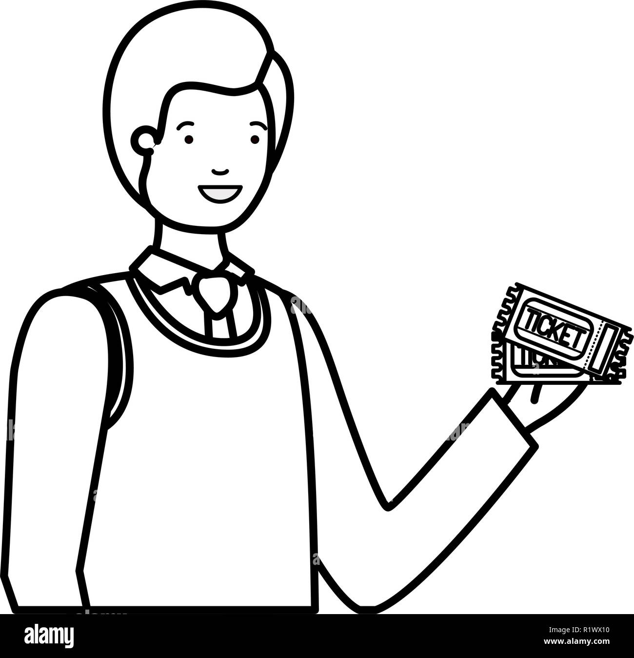 Cartoon man icon ticket Stock Vector Images - Alamy