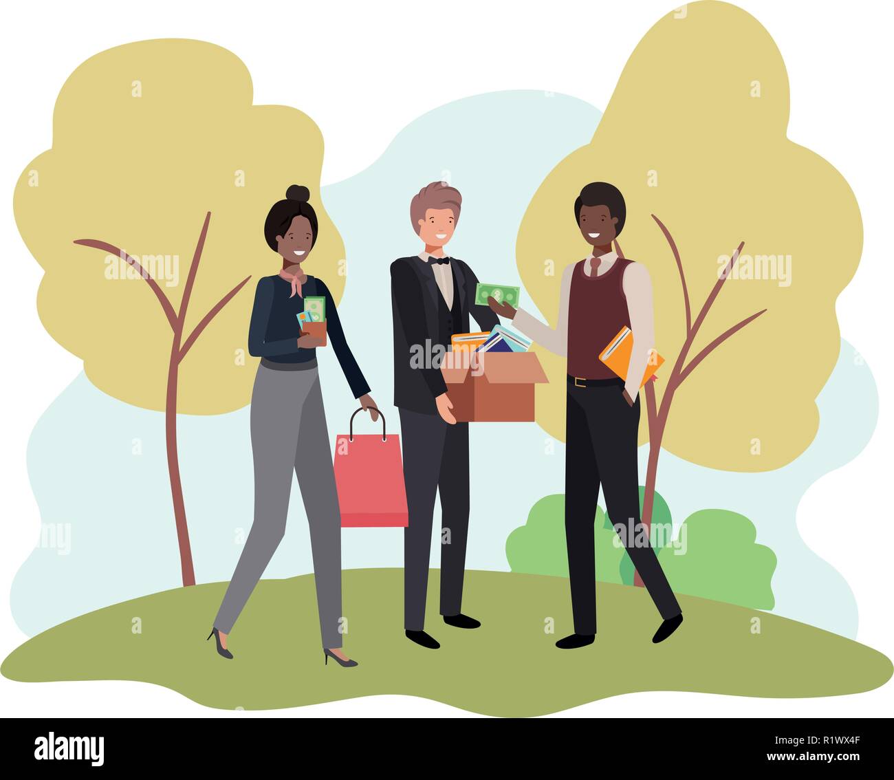 People in design element landscape Stock Vector Images - Alamy