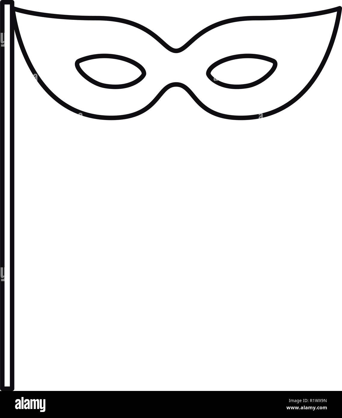 White festive mask icon isolated Black and White Stock Photos & Images ...