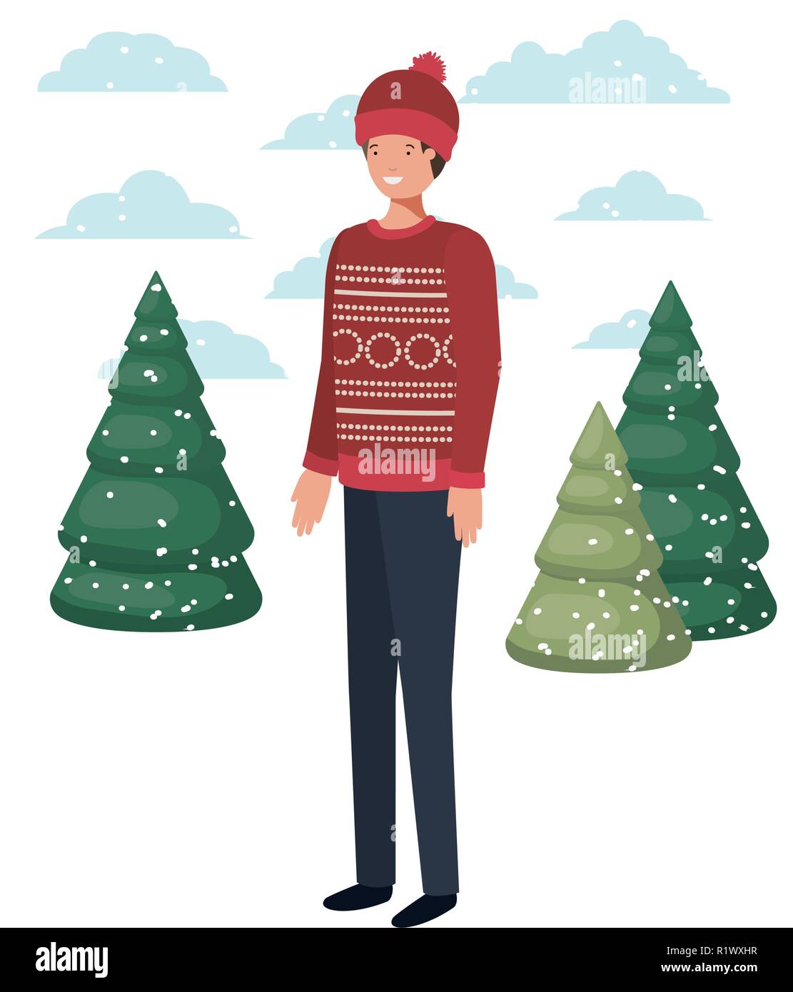 Young white pine tree Stock Vector Images - Alamy