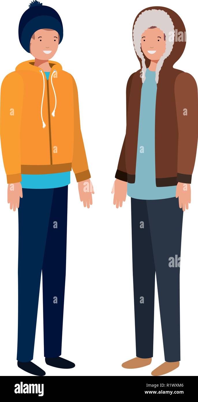 men with winter clothes avatar character Stock Vector Image & Art - Alamy