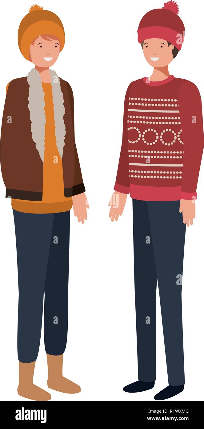 men with winter clothes avatar character Stock Vector Image & Art - Alamy