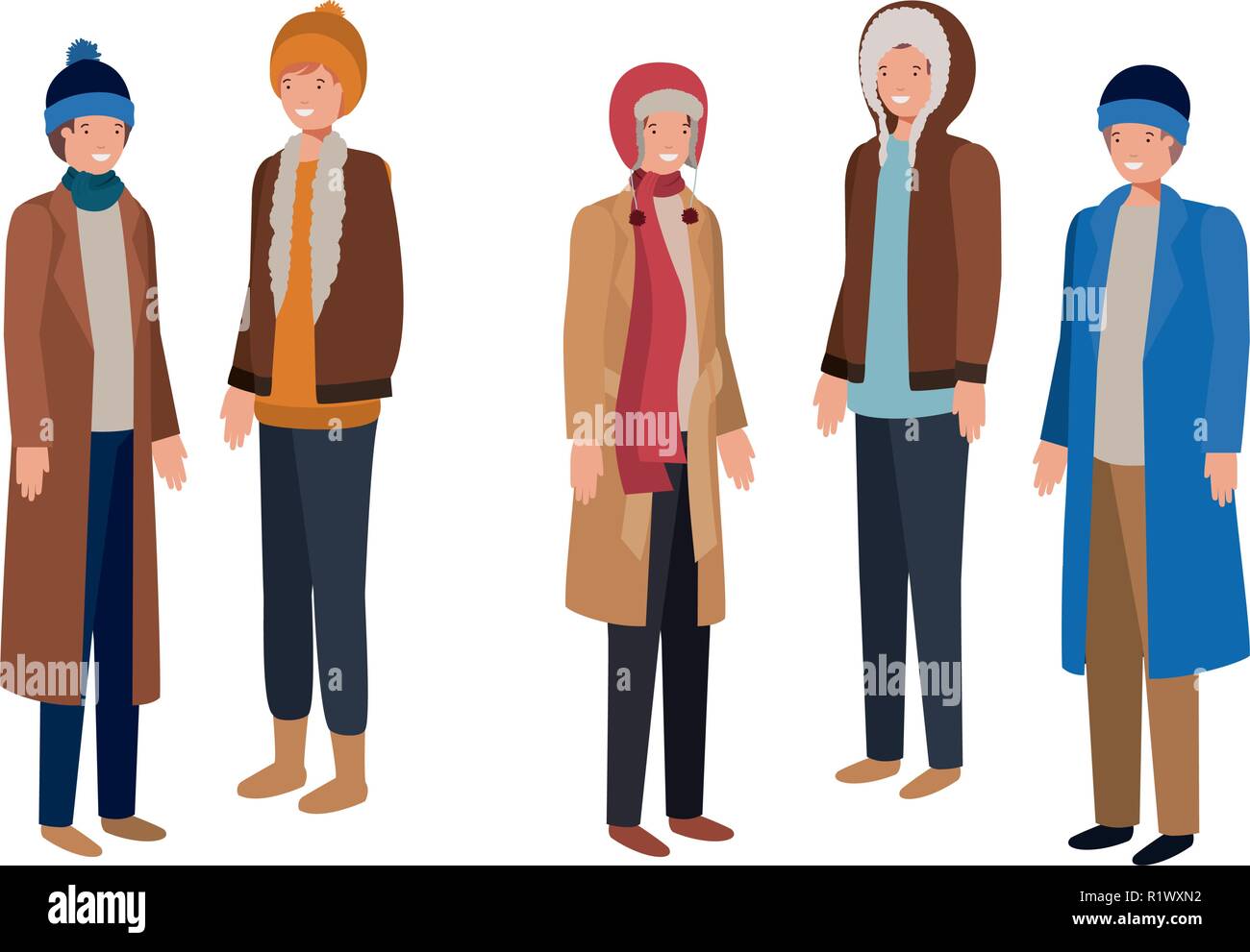 men with winter clothes avatar character Stock Vector Image & Art - Alamy