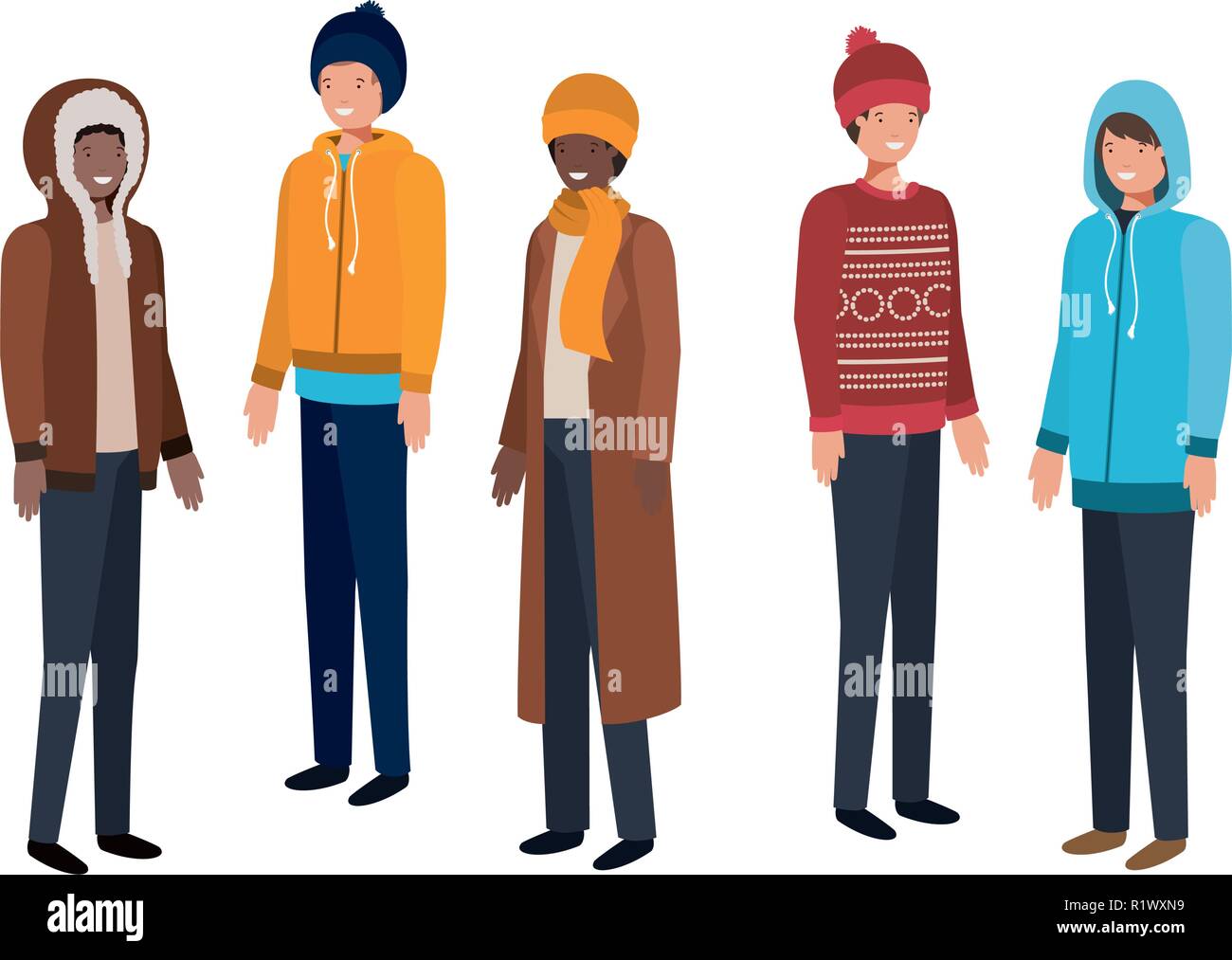 men with winter clothes avatar character Stock Vector Image & Art - Alamy