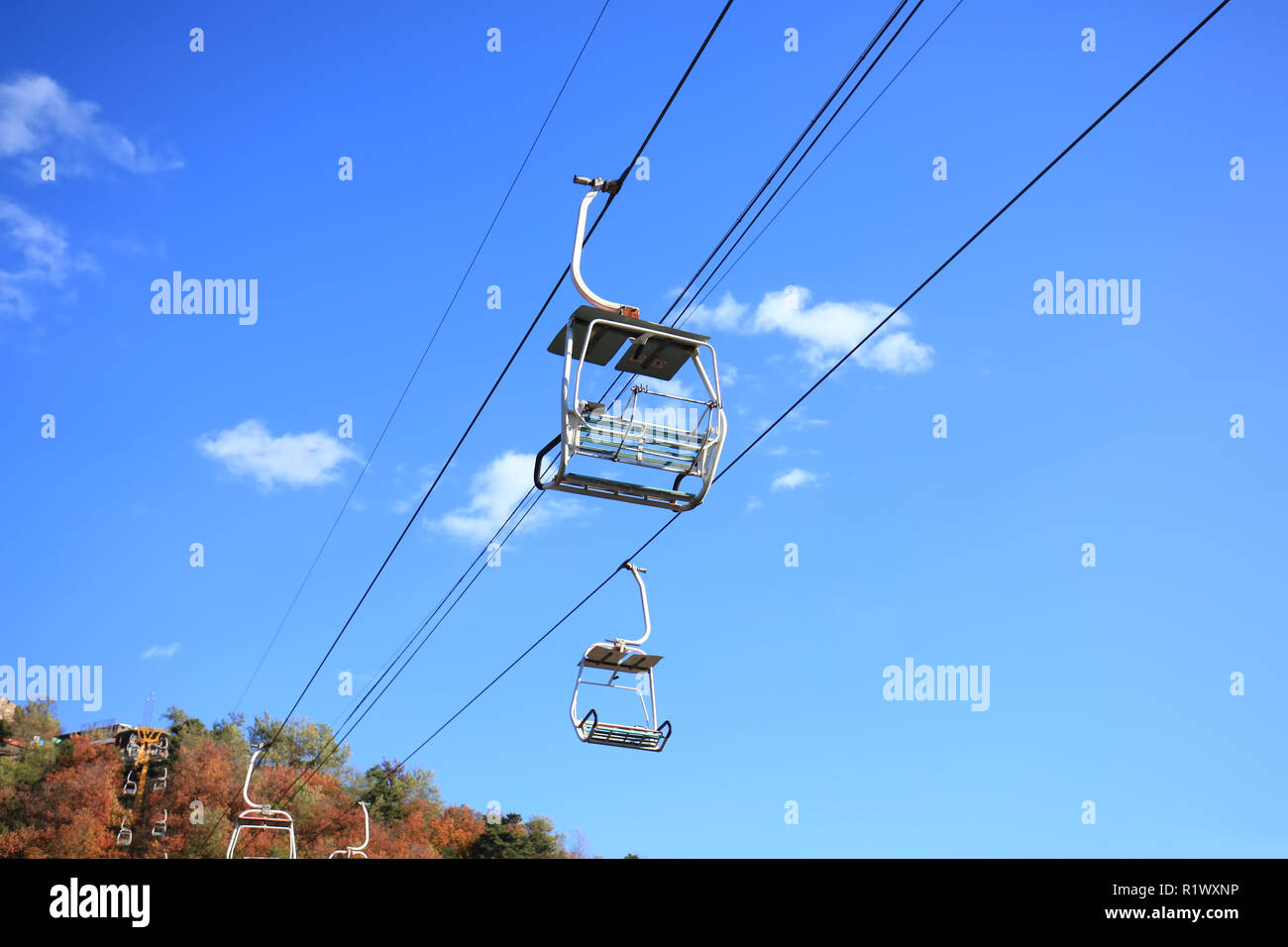 Cable car on ropeway leading Stock Photo - Alamy