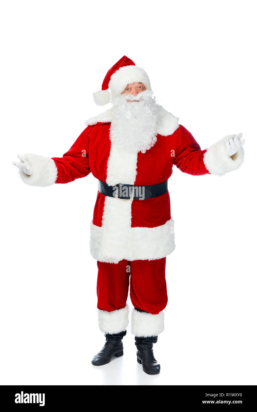 santa claus with shrug gesture isolated on white Stock Photo - Alamy