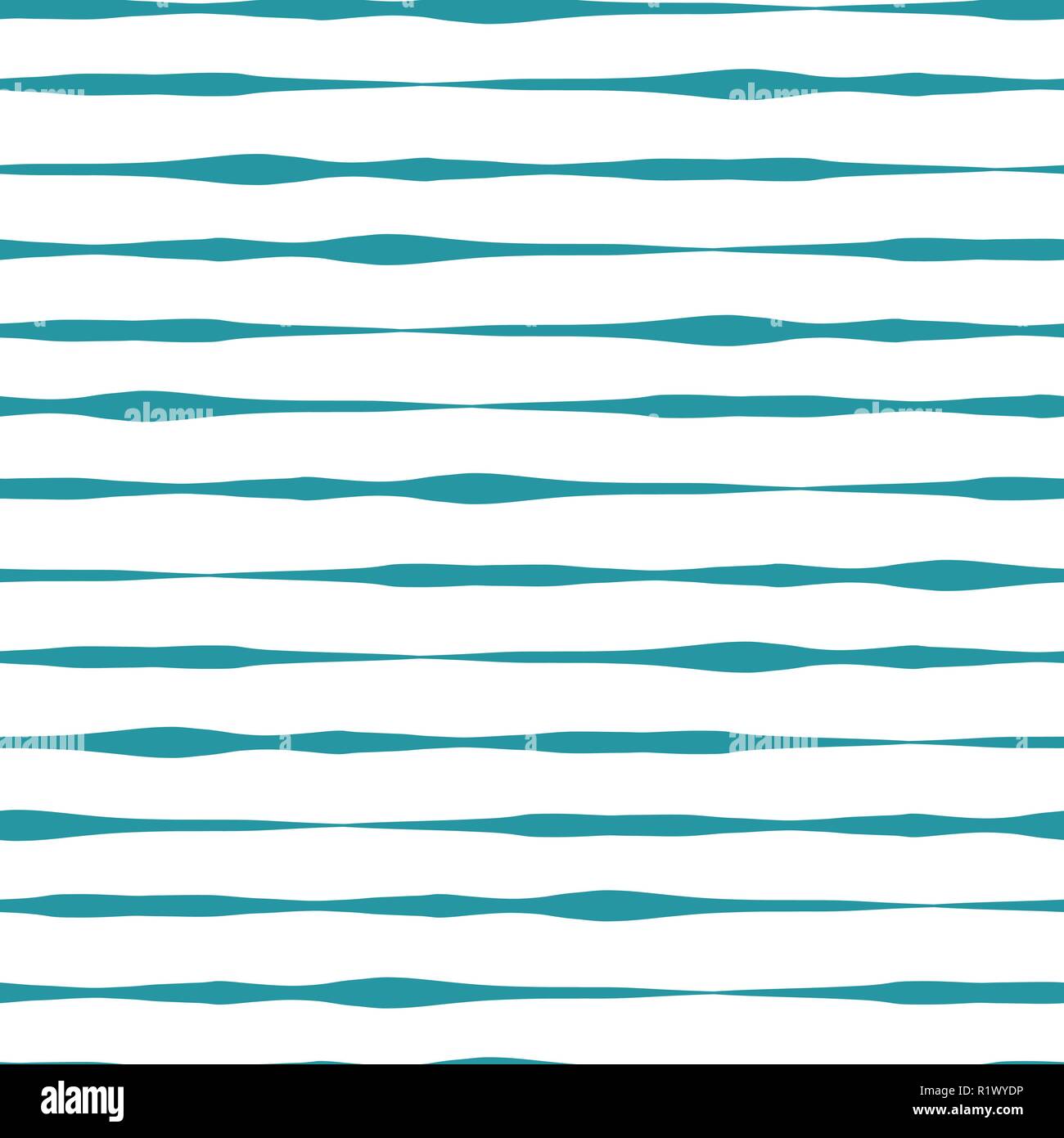 Horizontal hand drawn lines seamless vector background. Teal hand drawn ...