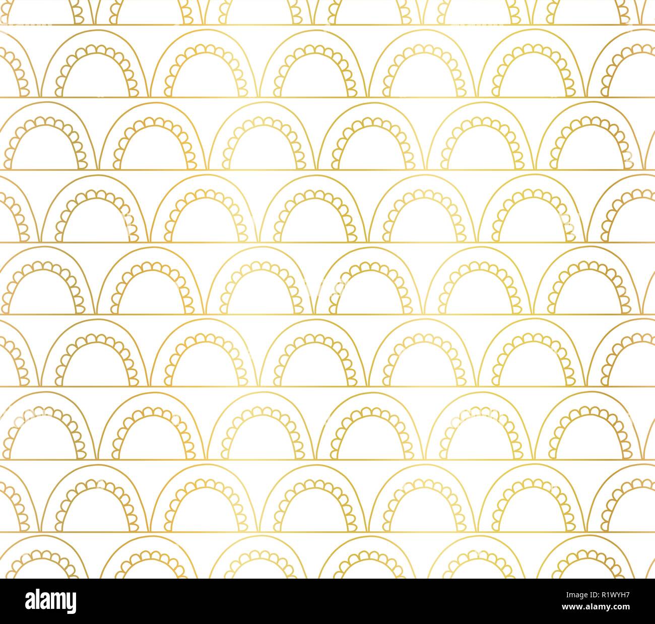Vector abstract seamless gold foil doodle arches Stock Vector Image ...