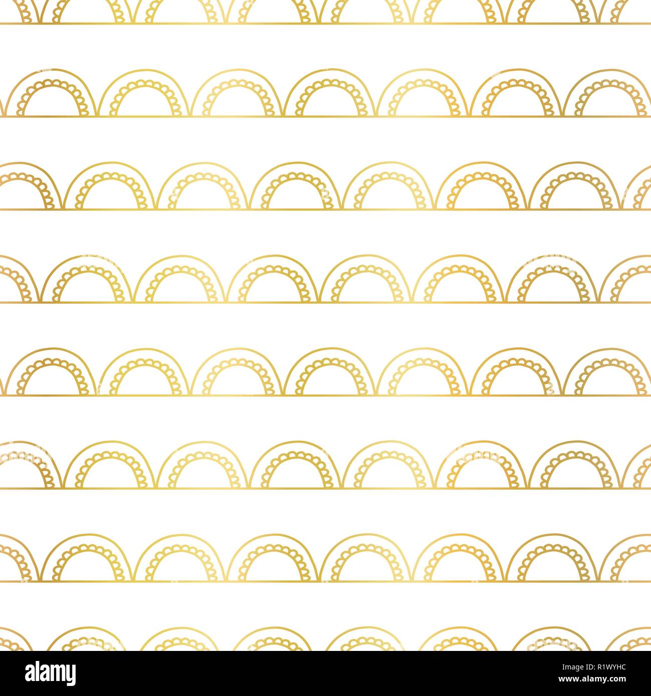 Abstract doodle arcs background seamless gold foil Stock Vector Image ...