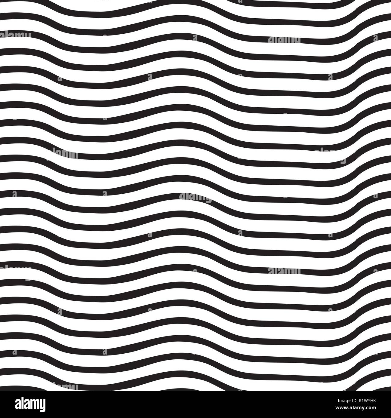 Irregular wavy lines black and white. Vector seamless pattern. Perfect for backgrounds Stock ...