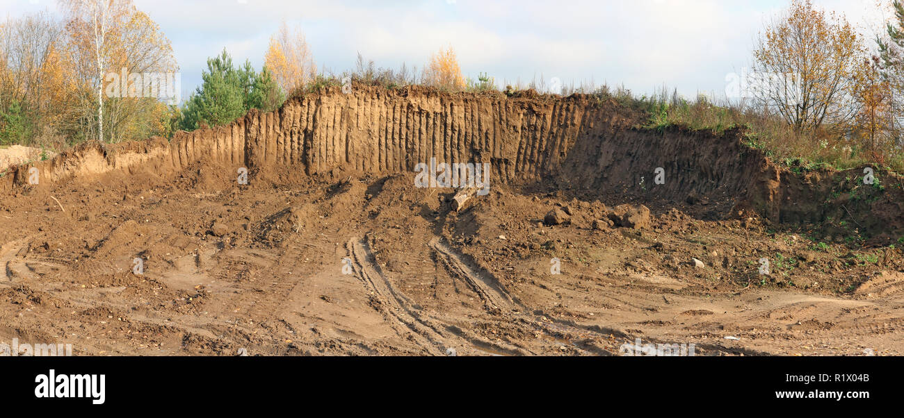 Broken excavated Earth planet concept. During construction, people ...