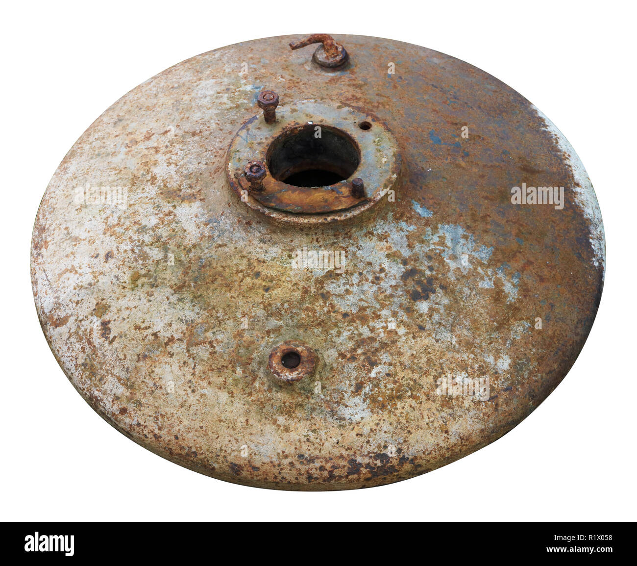 Red manhole cover Cut Out Stock Images & Pictures - Alamy