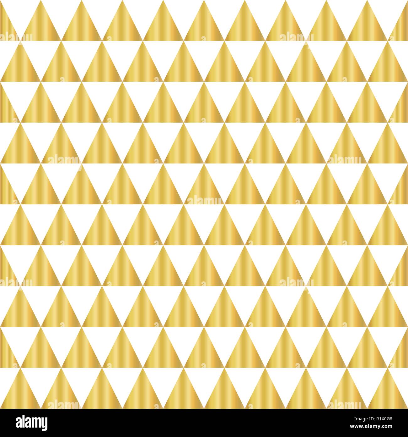 Triangle geometric gold foil seamless vector pattern. Golden shiny ...