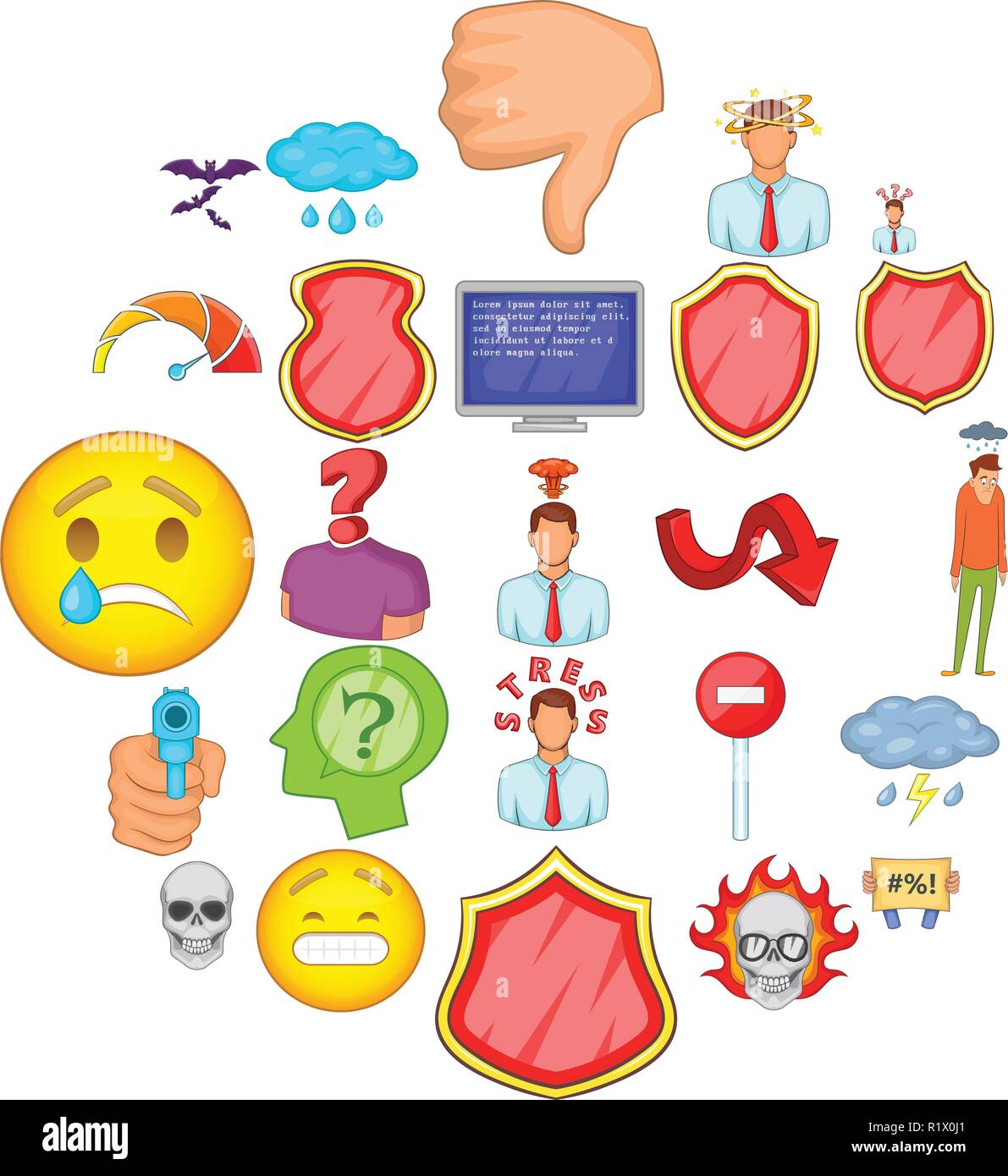 Strain icons set, cartoon style Stock Vector Image & Art - Alamy