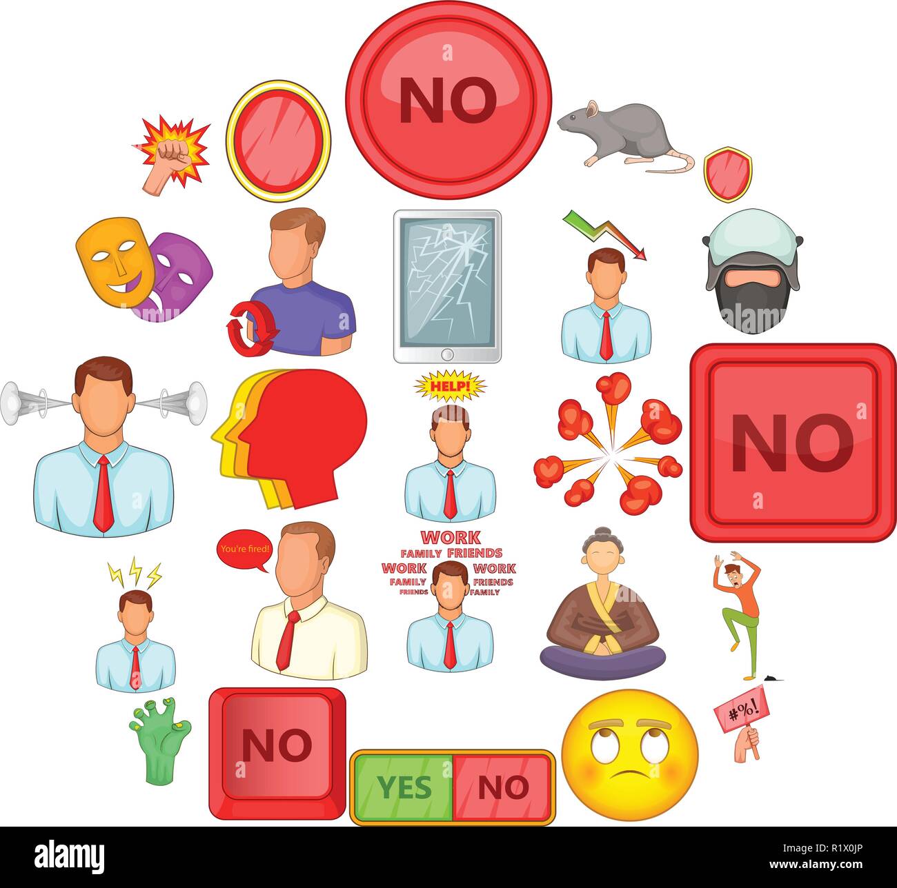 Tension icons set, cartoon style Stock Vector Image & Art - Alamy