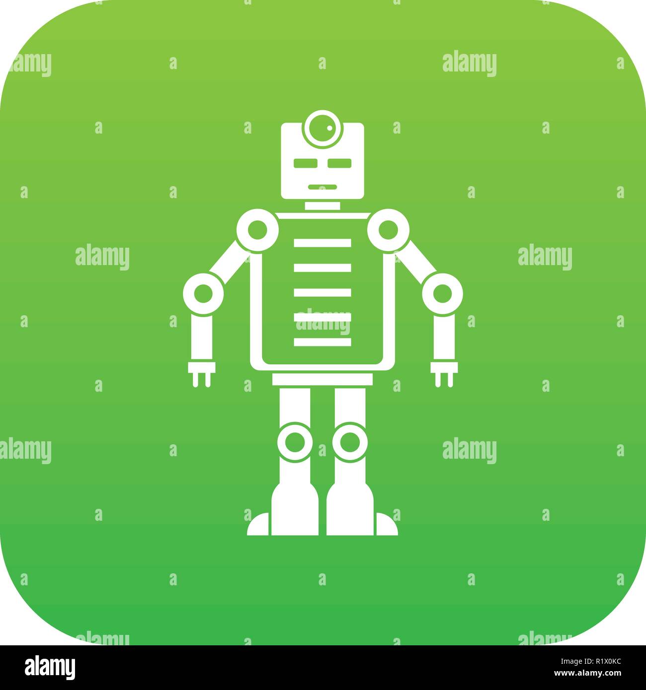 Artificial intelligence robot icon digital green Stock Vector Image ...