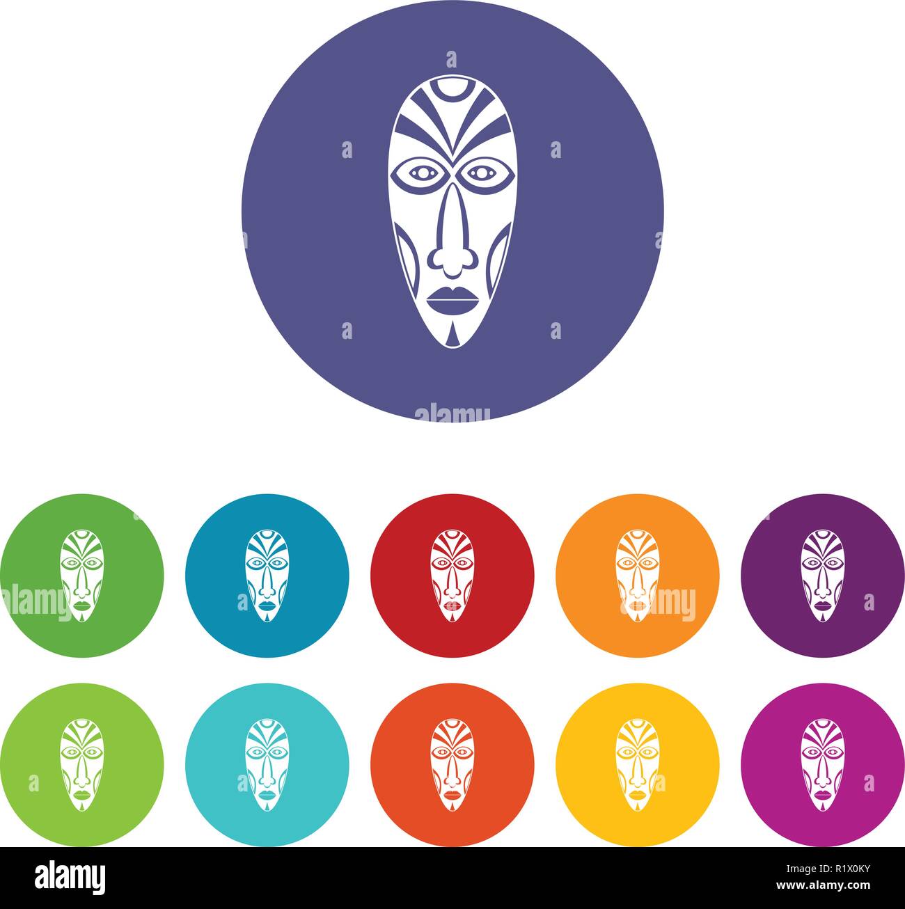 African mask icons set vector color Stock Vector Image & Art - Alamy