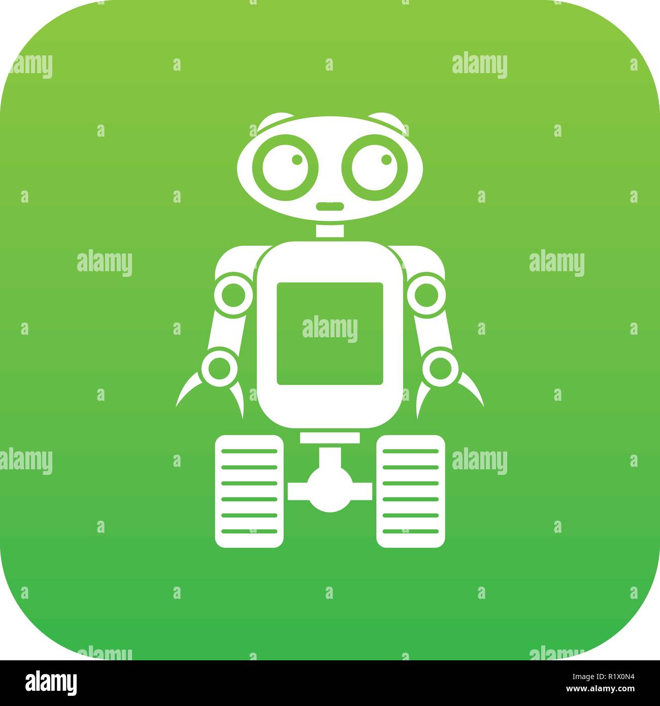 Robot on wheels icon digital green Stock Vector Image & Art - Alamy