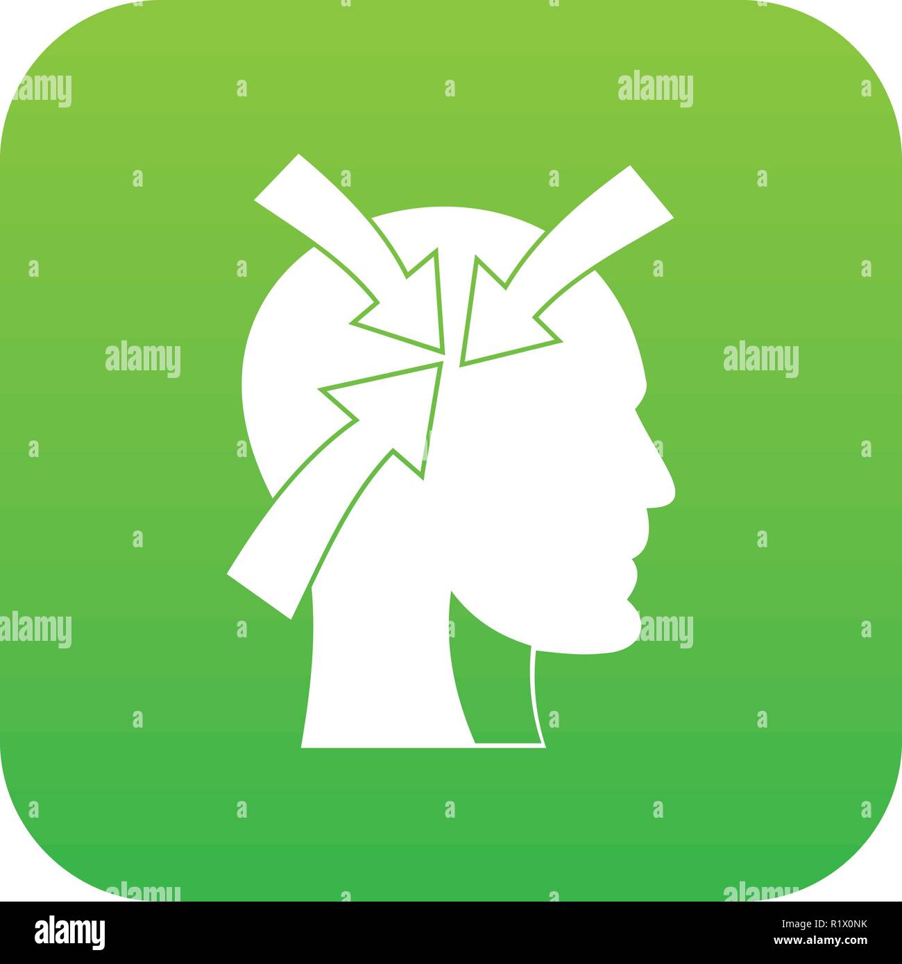 Head with arrows icon digital green Stock Vector Image & Art - Alamy