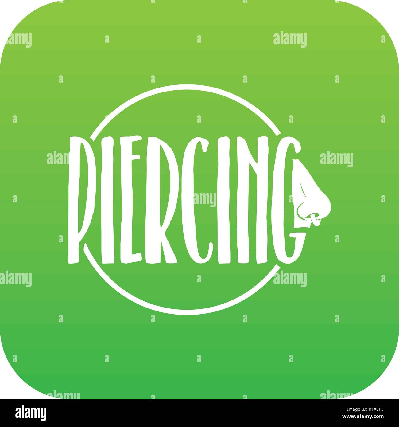 Nose piercing icon green vector Stock Vector Image & Art - Alamy