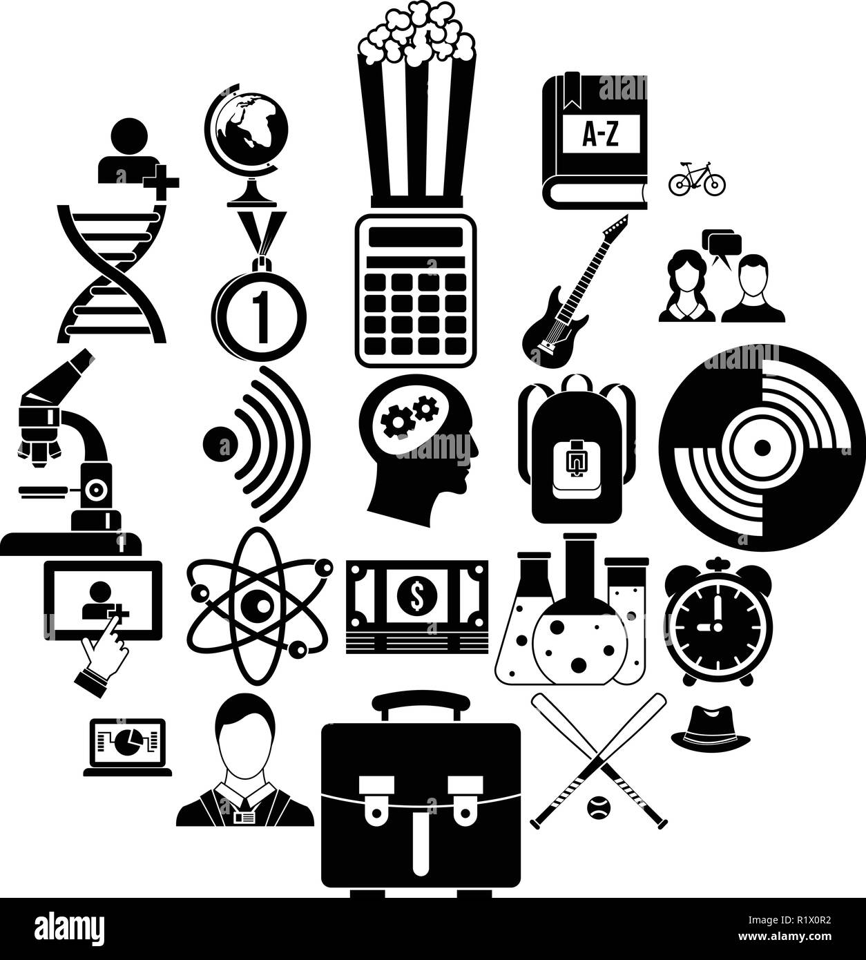 Student icons set, simple style Stock Vector Image & Art - Alamy