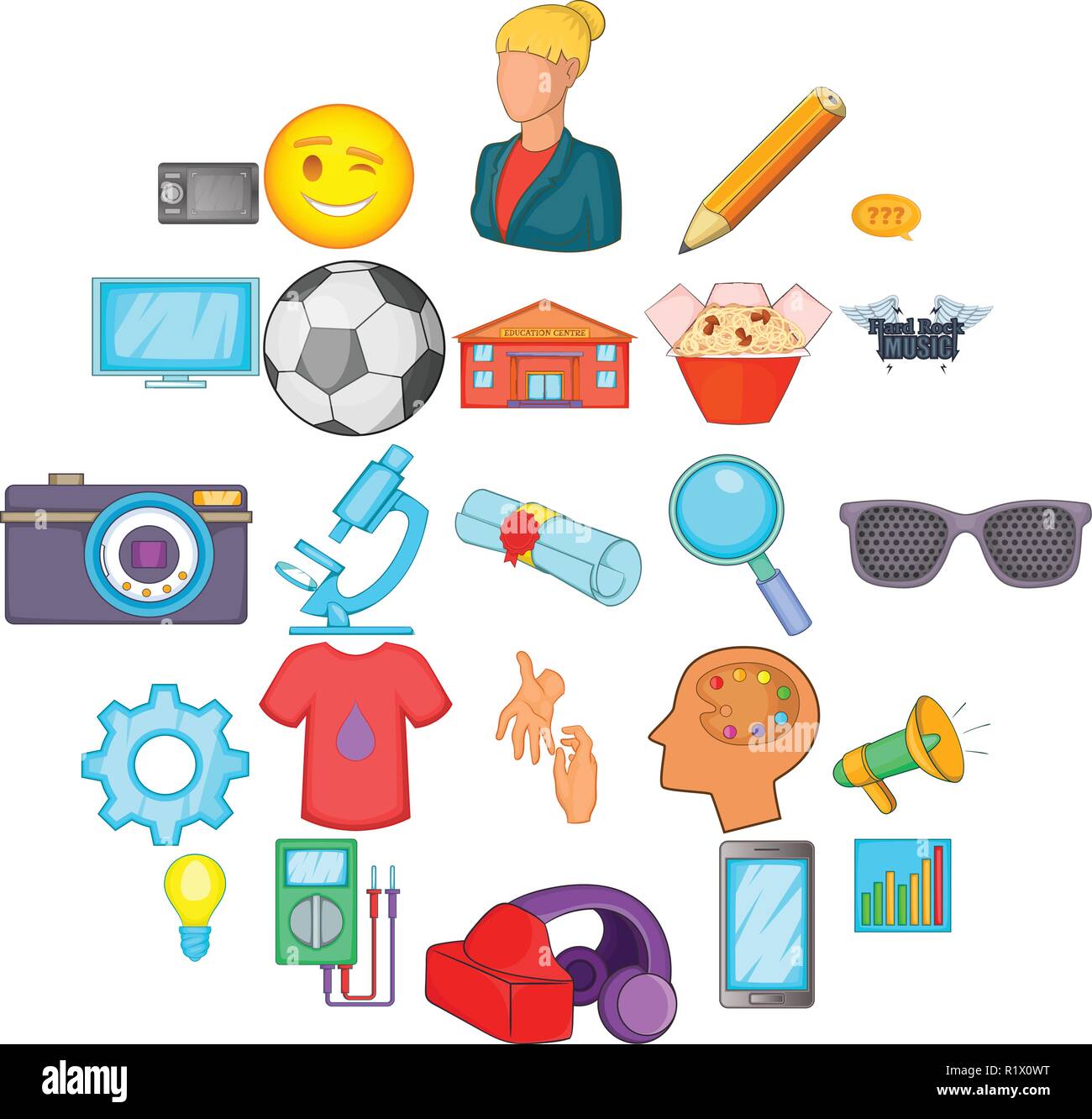 Practice icons set, cartoon style Stock Vector Image & Art - Alamy