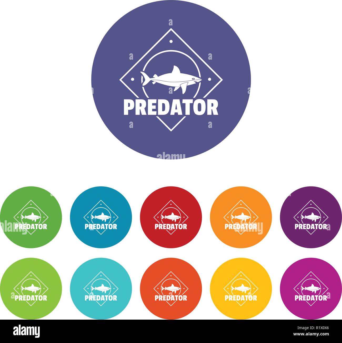 Predator ocean icons set vector color Stock Vector Image & Art - Alamy