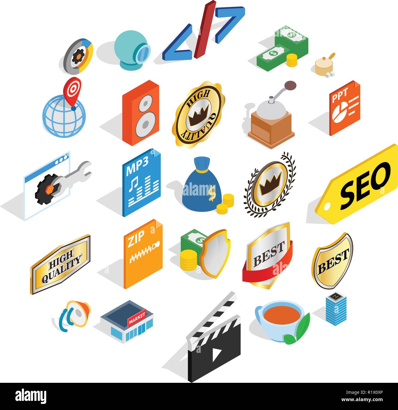 Studio icons set, isometric style Stock Vector Image & Art - Alamy