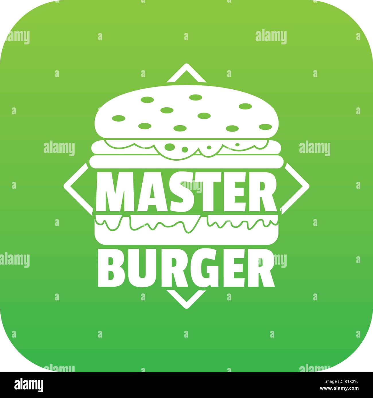 Master burger icon green vector Stock Vector Image & Art - Alamy