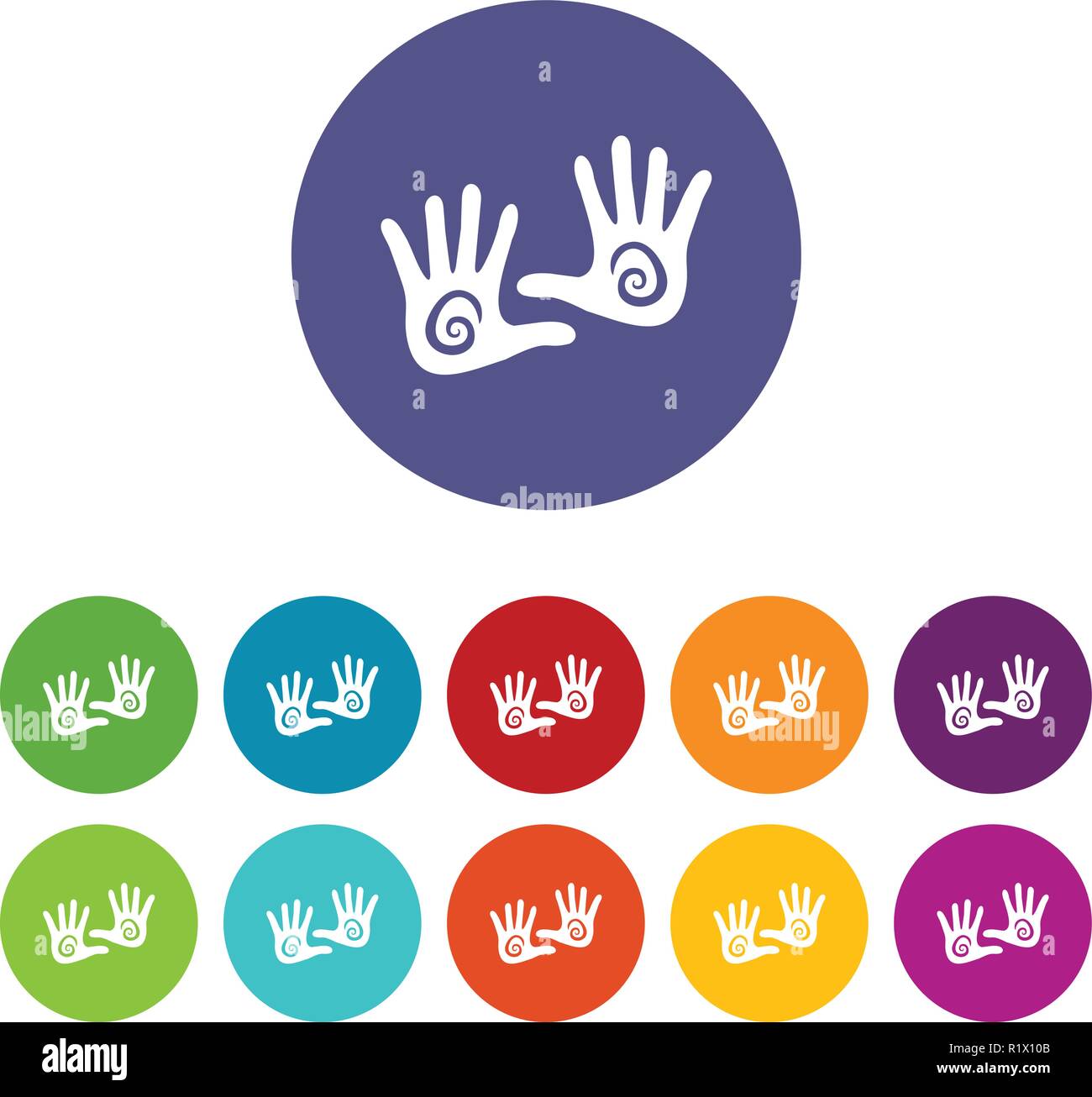 Hand icons set vector color Stock Vector Image & Art - Alamy