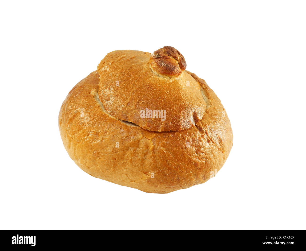 empty bread bowl with a lid on white background Stock Photo - Alamy