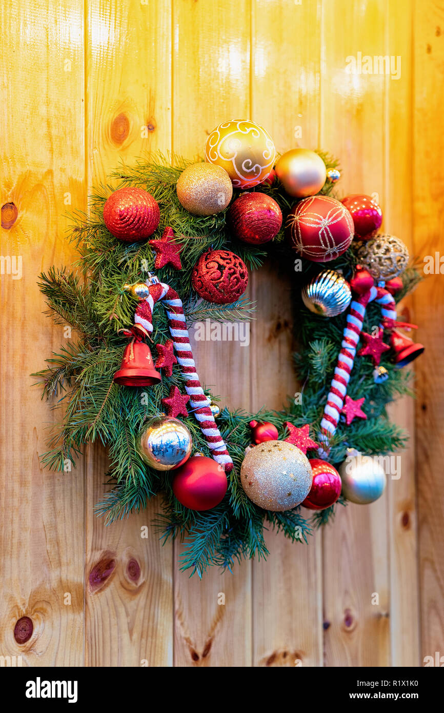 Christmas wreath on Night Christmas Market at Charlottenburg Palace in ...