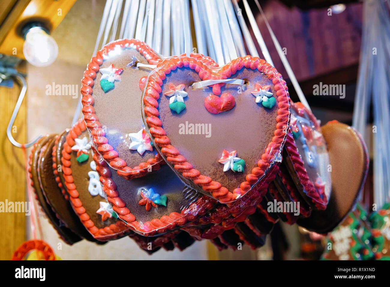 Gingerbread hearts cookies at Christmas Market at Charlottenburg Palace ...