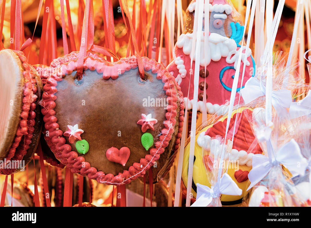 Gingerbread hearts cookies at Christmas Market at Charlottenburg Palace ...