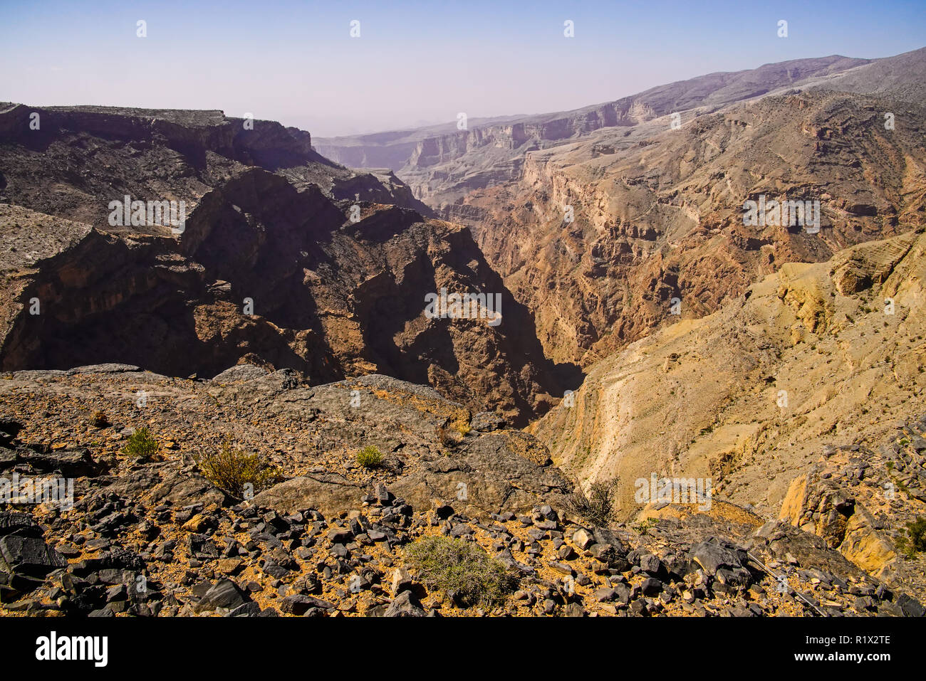 Elevated view of Jebel Akhar. The Jebel Akhar (Al Jabal Al Akhdar) is ...